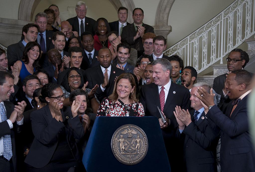Handshake and a Hug Between Mayor and Council on Budget Deal | WNYC ...