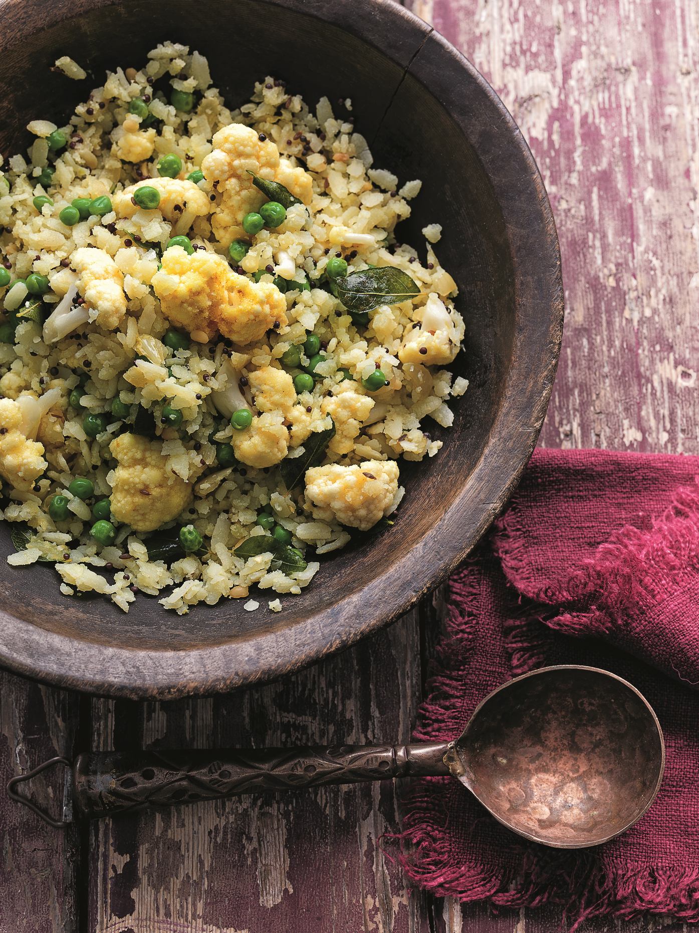 Recipe: Madhur Jaffrey's Flattened Rice with Cauliflower and Peas | The ...