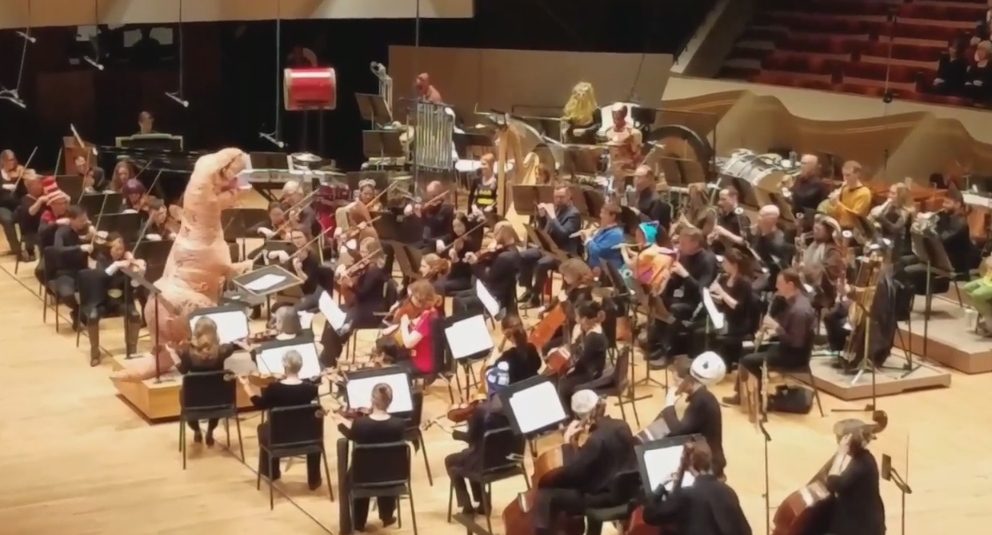 Watch This T-Rex Conduct the 'Jurassic Park' Theme | WQXR Editorial | WQXR